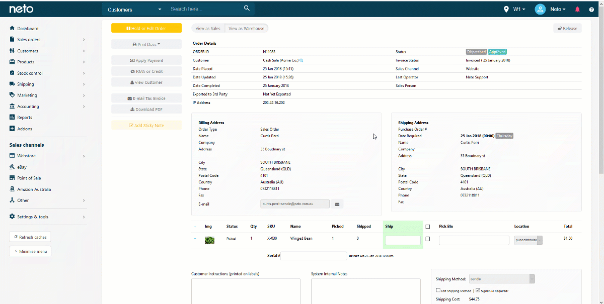 Consignment Labels and Manifests